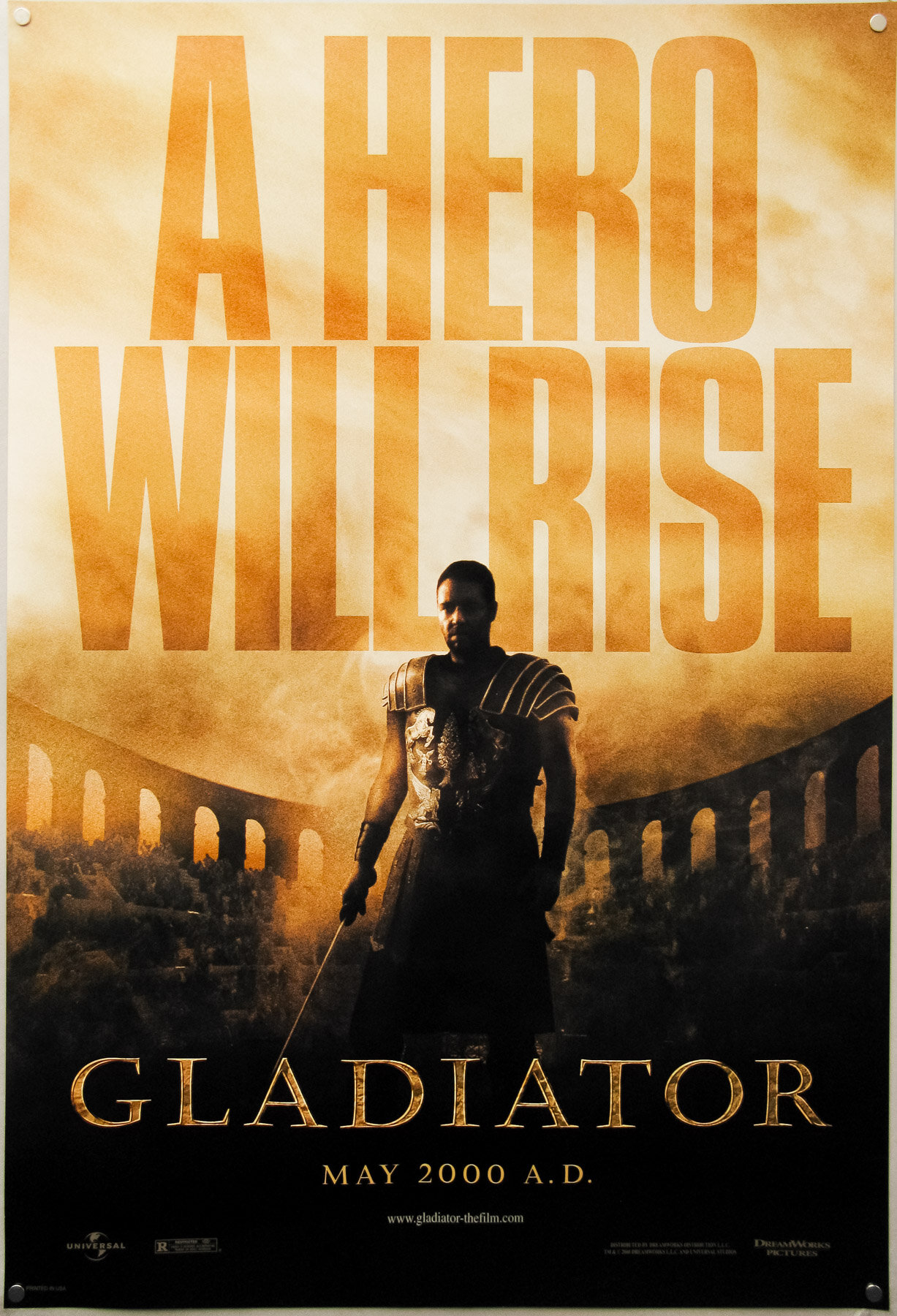 Плакат, постер Гладиатор (Gladiator) 2000 на холсте, размер 21х30см