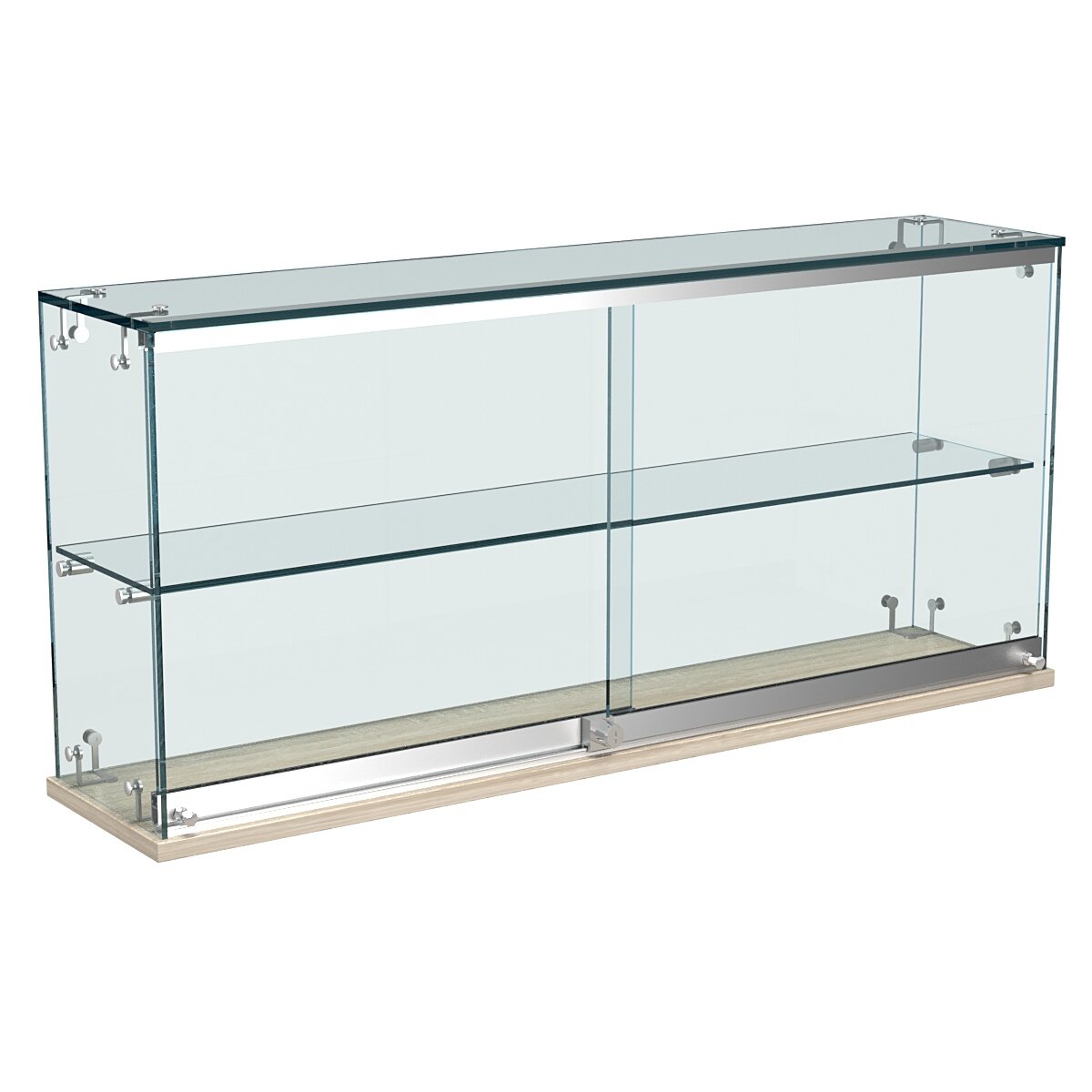 Витрина Истра настольная мини №6-3 с одной полкой и раздвижными дверками, Дуб Сонома