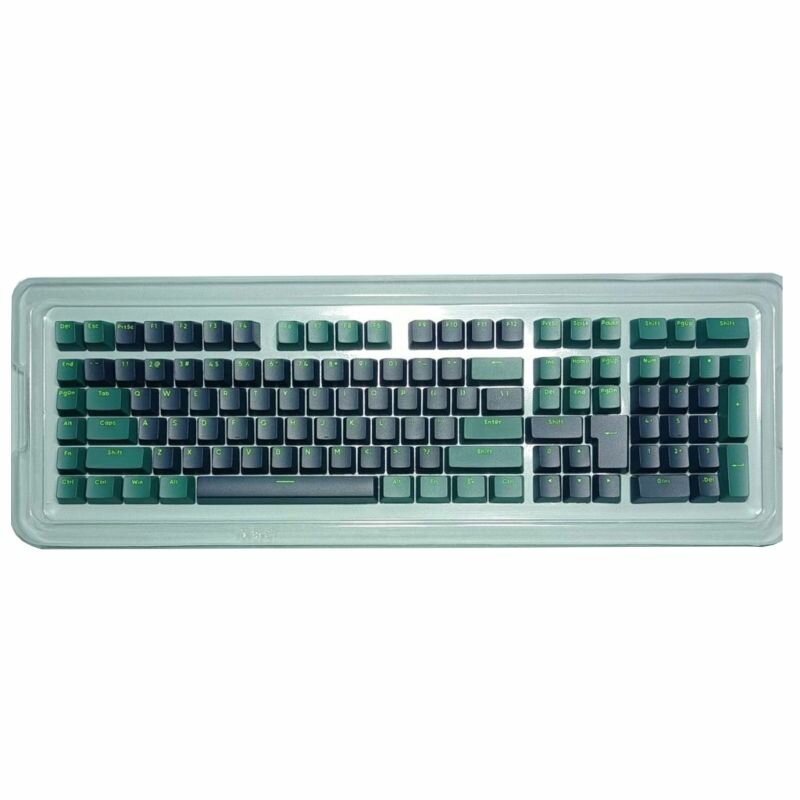 117PCS Кейкапы Двухцветные Зеленый Черный OEM Профиль