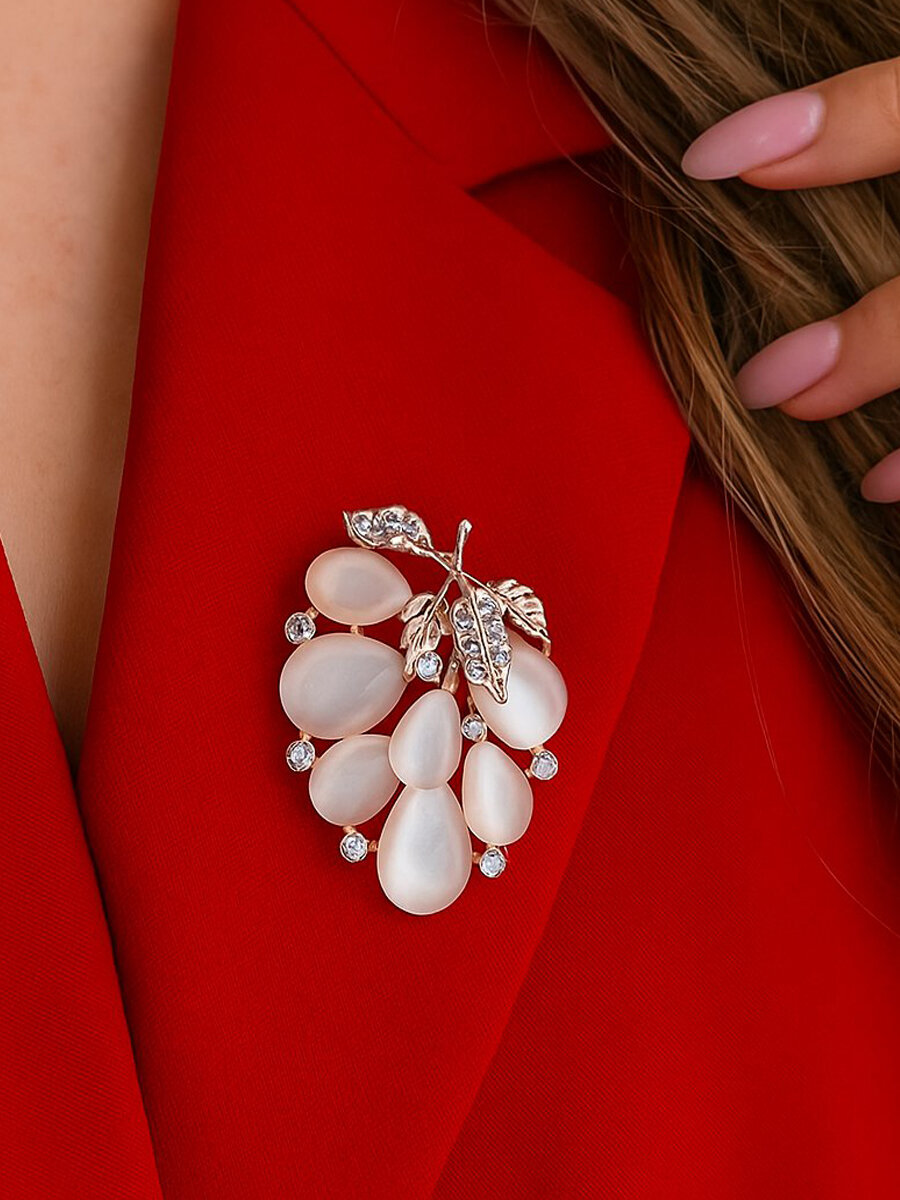 Брошь, кошачий глаз синтетический