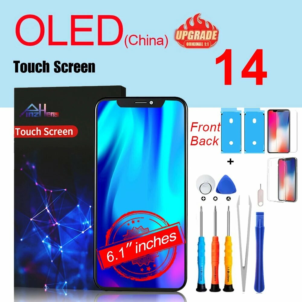 PINZHENG Высококачественный экран INCELL LCD OLED для iPhone 14 Pro 15 Plus 13 Pro Max Дисплеи для замены iPhone с инструментами New OLED For i14