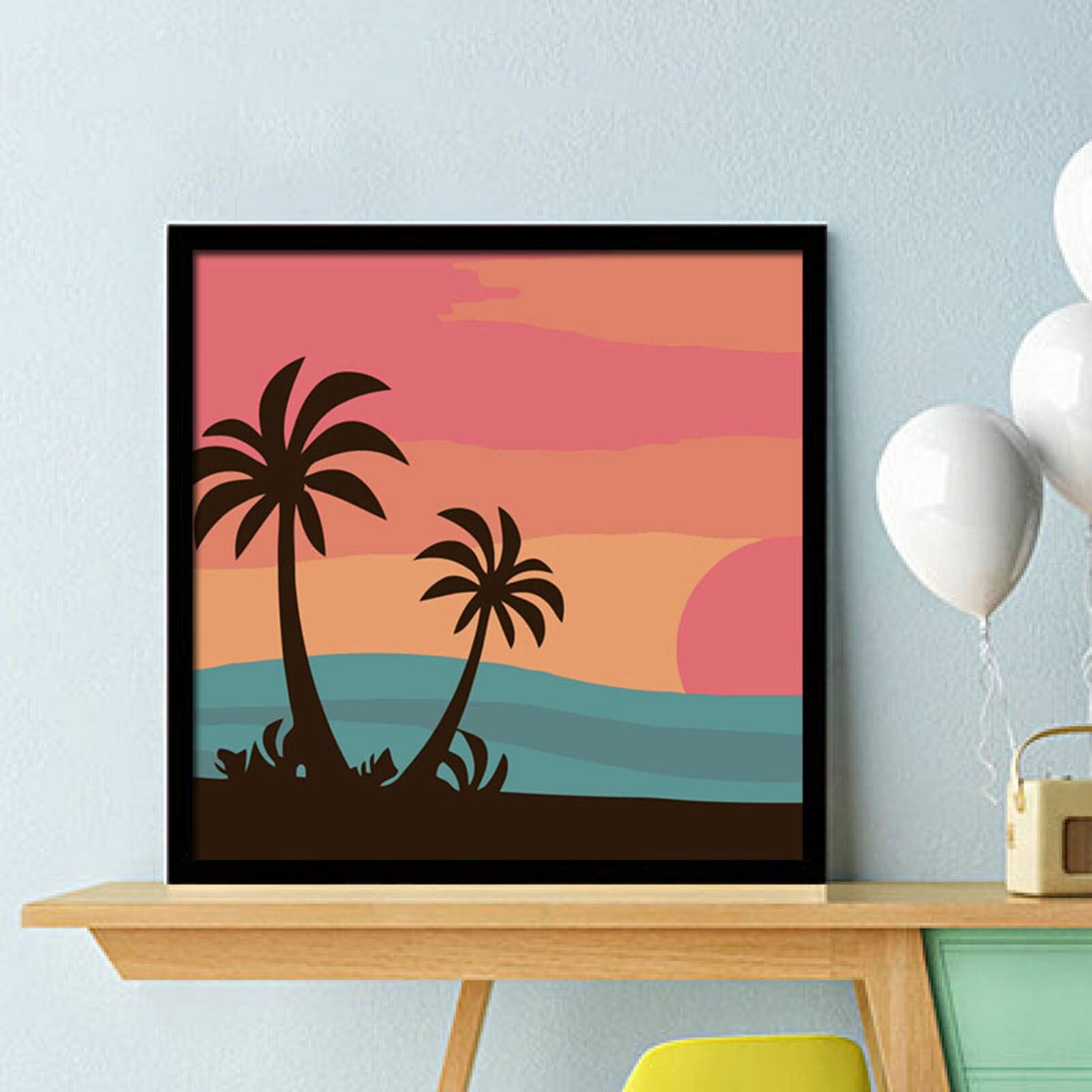 Набор для рисования Тропики акрилом 1 картина 20х20 см с рамкой