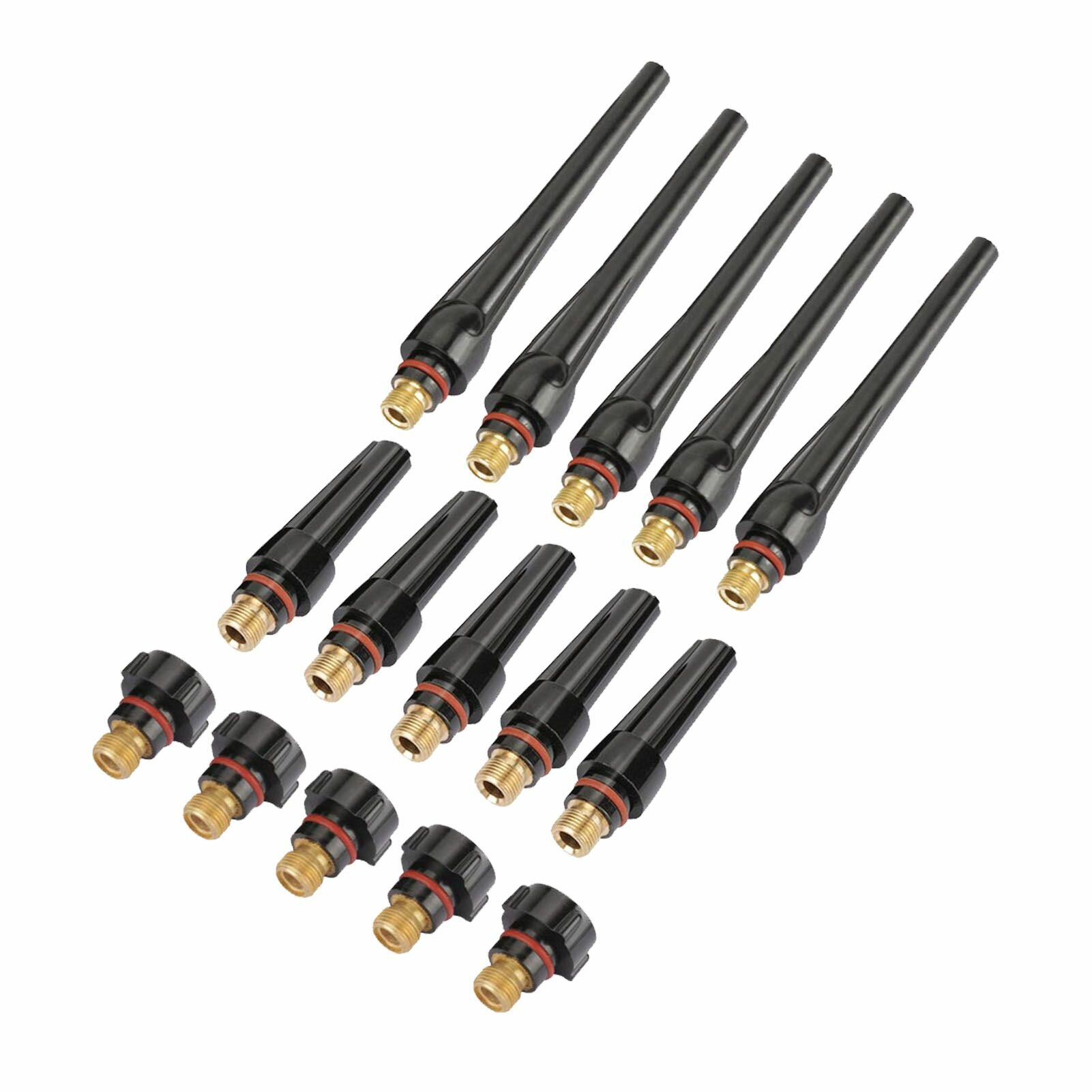 15 шт. задних колпачков для сварочной горелки TIG WP-17 18 26, набор длинных, средних, коротких, прочных и совместимых сменных аксессуаров