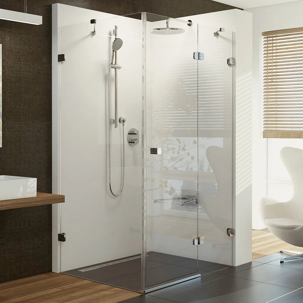 Душевой уголок Ravak Brilliant BSDSP / B SET R без поддона, стеклянный, 90x90, с распашными дверями, квадратный