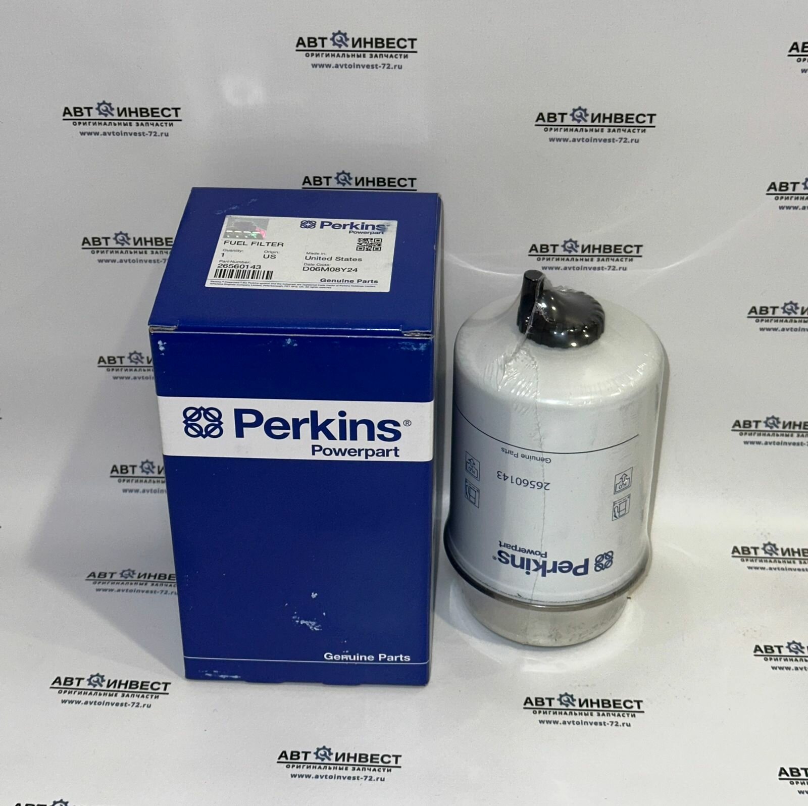 Фильтр масляный Perkins 26560143, произведено в США, d - 16,7 mm, D - 83,3 mm