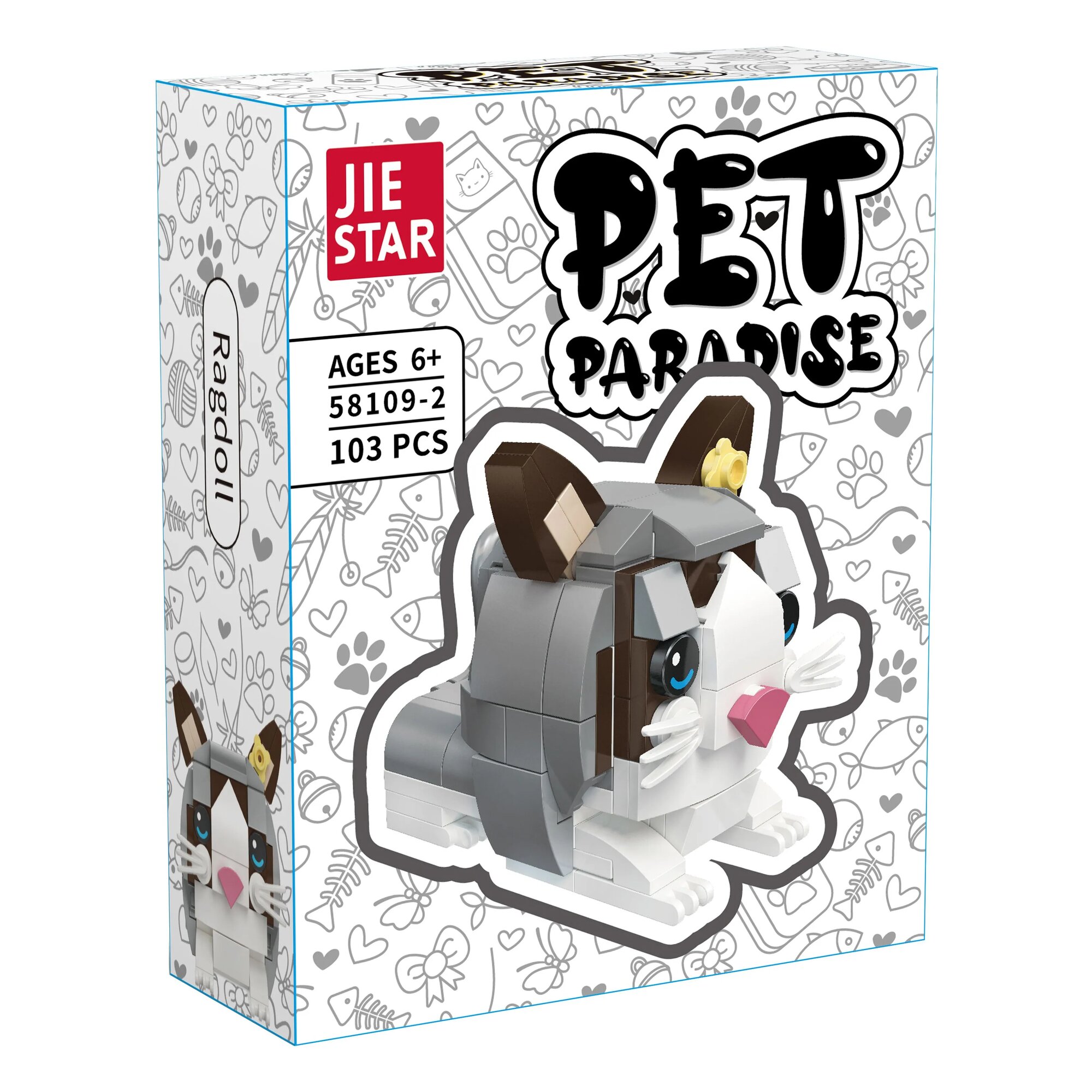 Конструктор JIE STAR Pet Paradise: Рэгдолл, 103 дет. (58109-2)