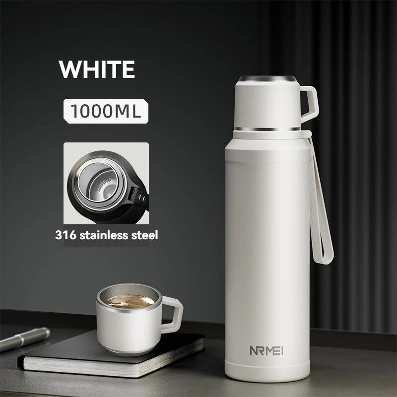 Термос nRMEi 1,5 л нержавеющая сталь Белый, 1000L white