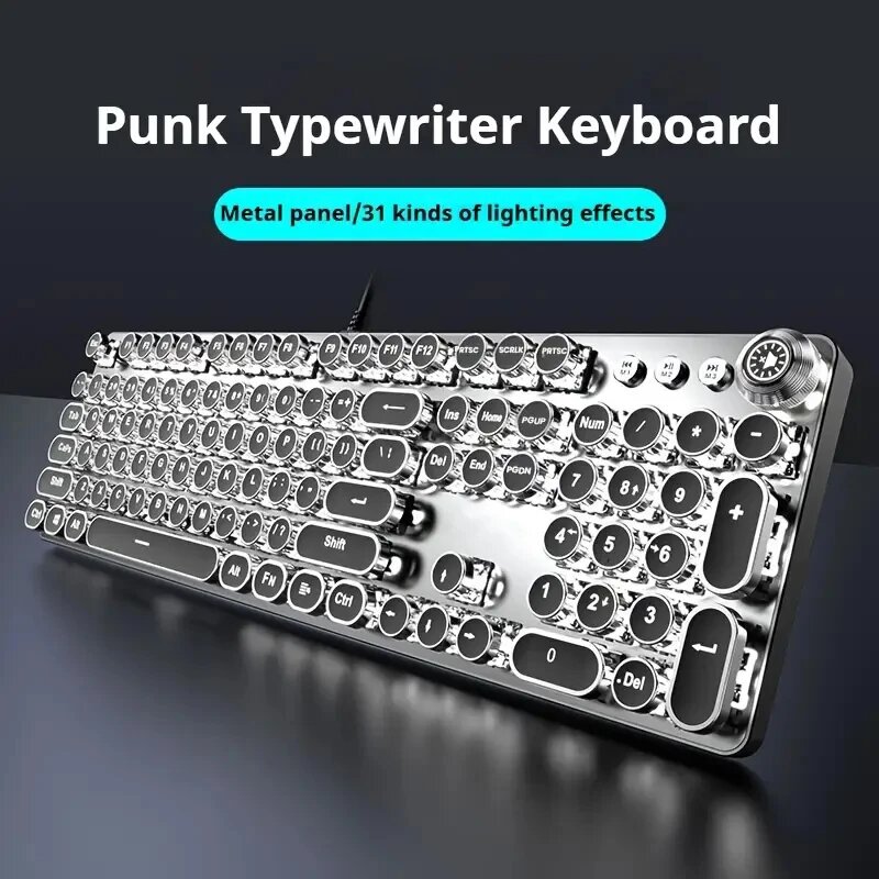 Механическая клавиатура EWEADN Punk, 104 клавиши, Black white light