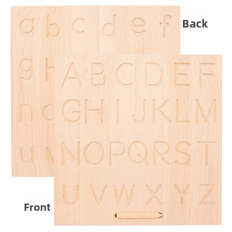 Деревянная алфавитно-числовая головоломка доска для обучения дошкольников и тренировки моторики