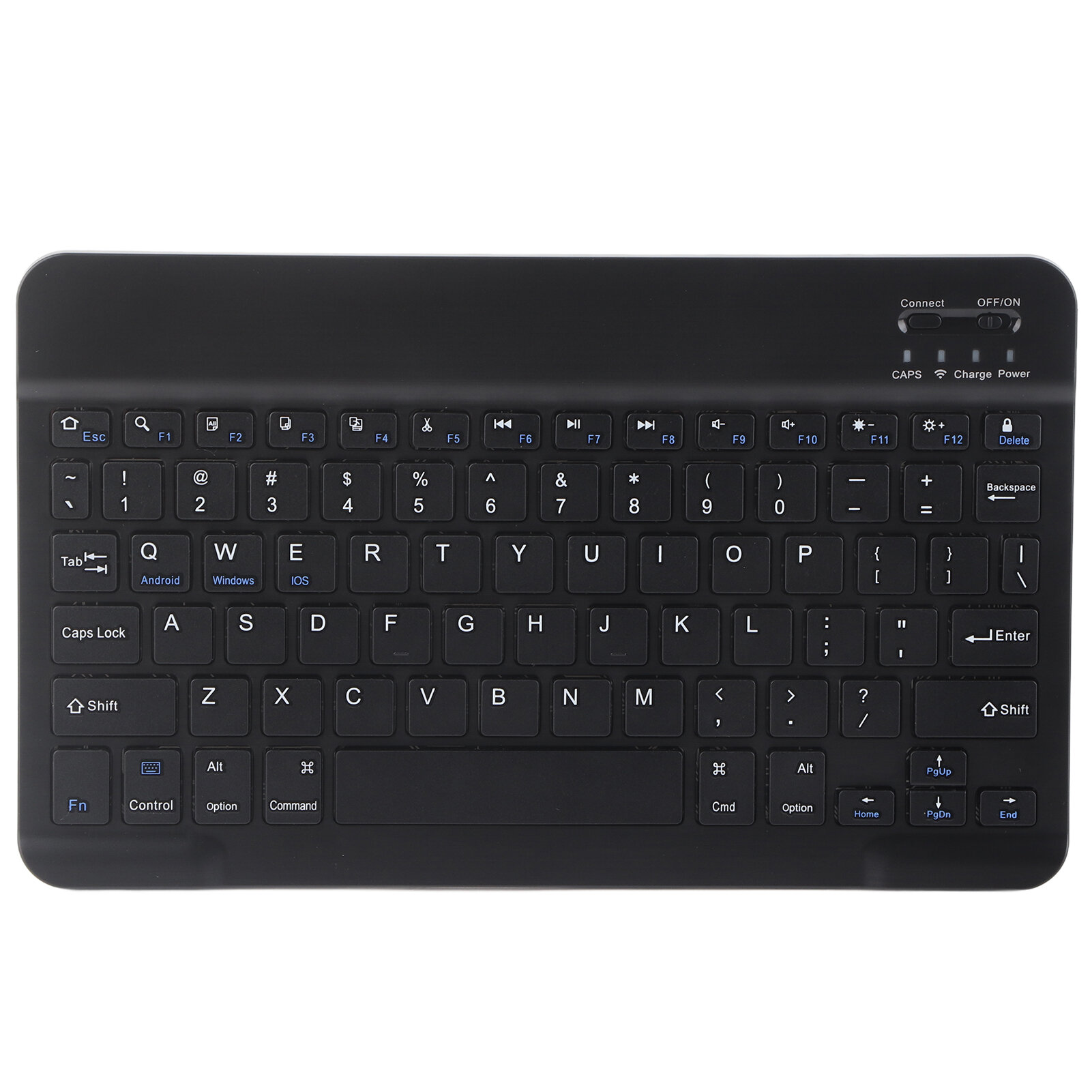 Беспроводная клавиатура Bluetooth 10 -дюймовый легкий ультравид для Android iOS/Windows (Black)