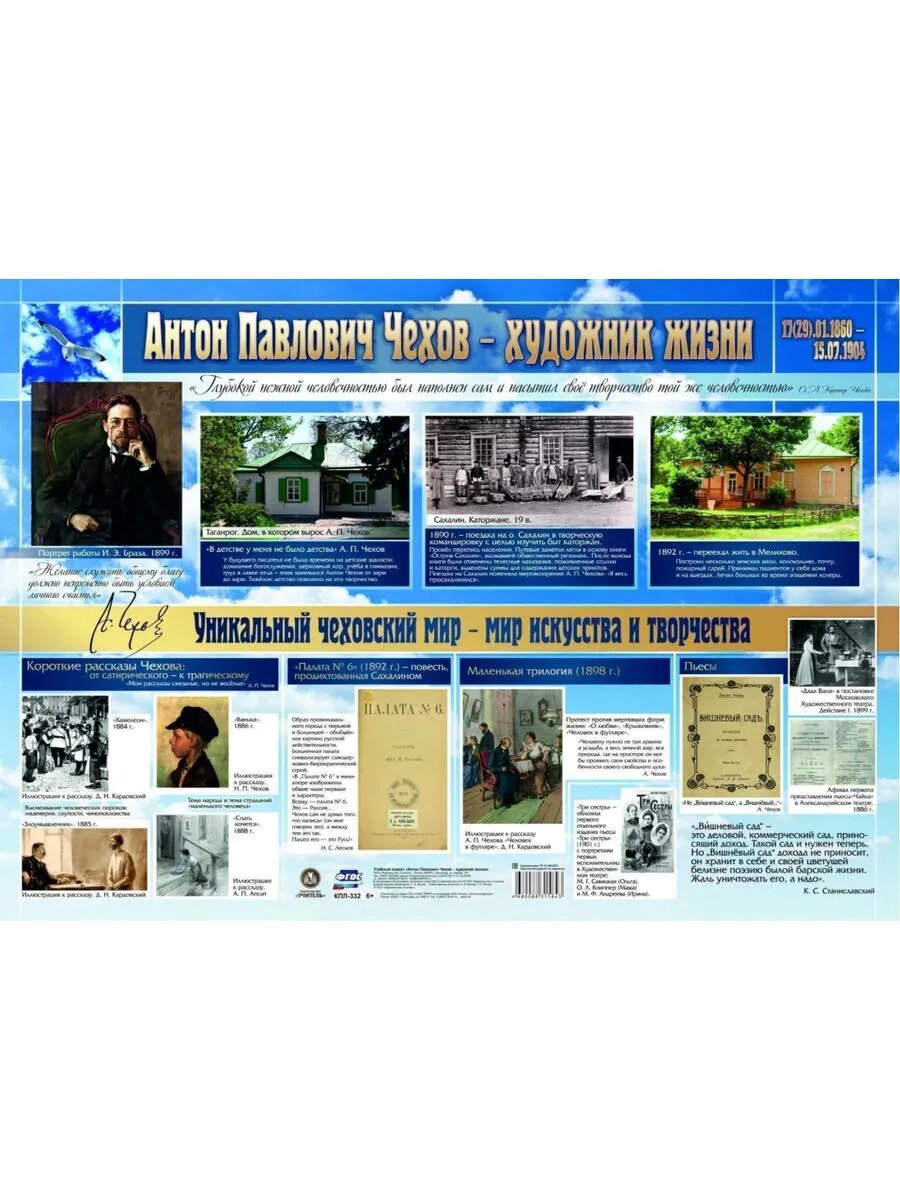 Учебный плакат "Антон Павлович Чехов - художник жизни"