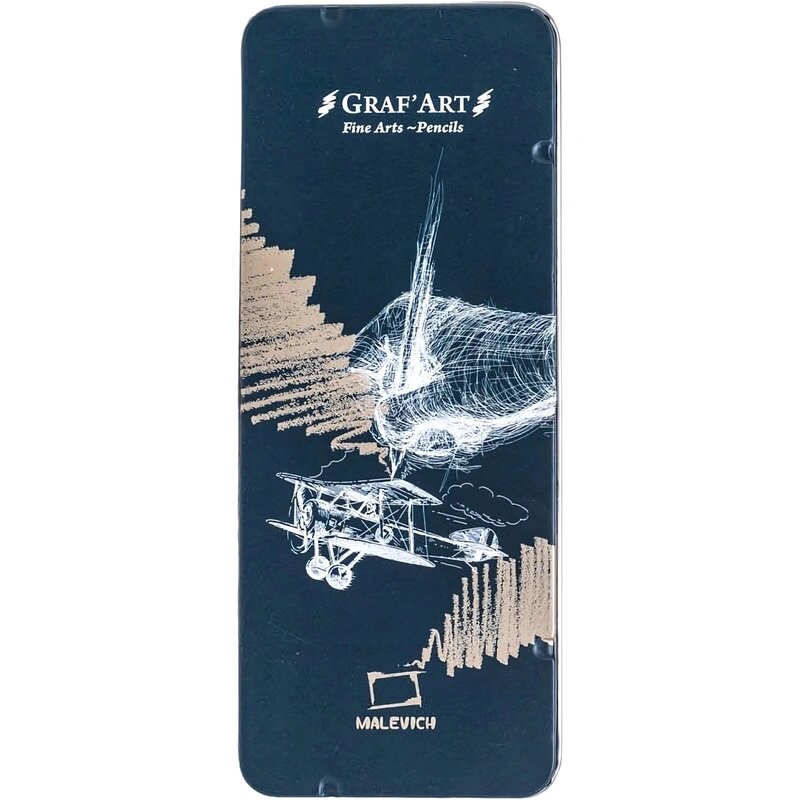 Набор чернографитных карандашей Малевичъ Graf'Art, метал. кор,(8шт/уп),197900