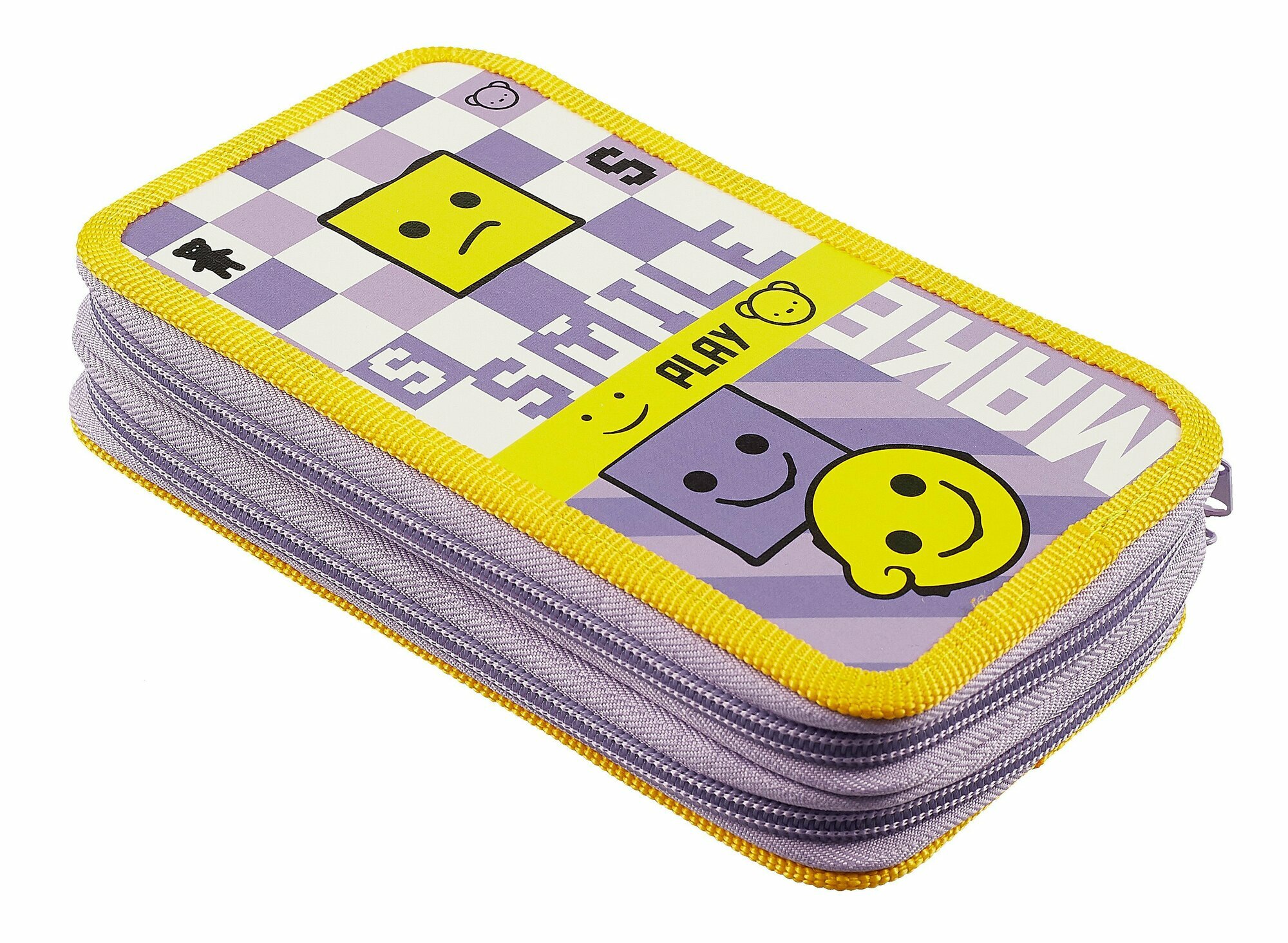 Пенал 2отд. "Улыбайся!" 190*110мм, молния, глянц. ламинация, таблица умножения, инд. уп.