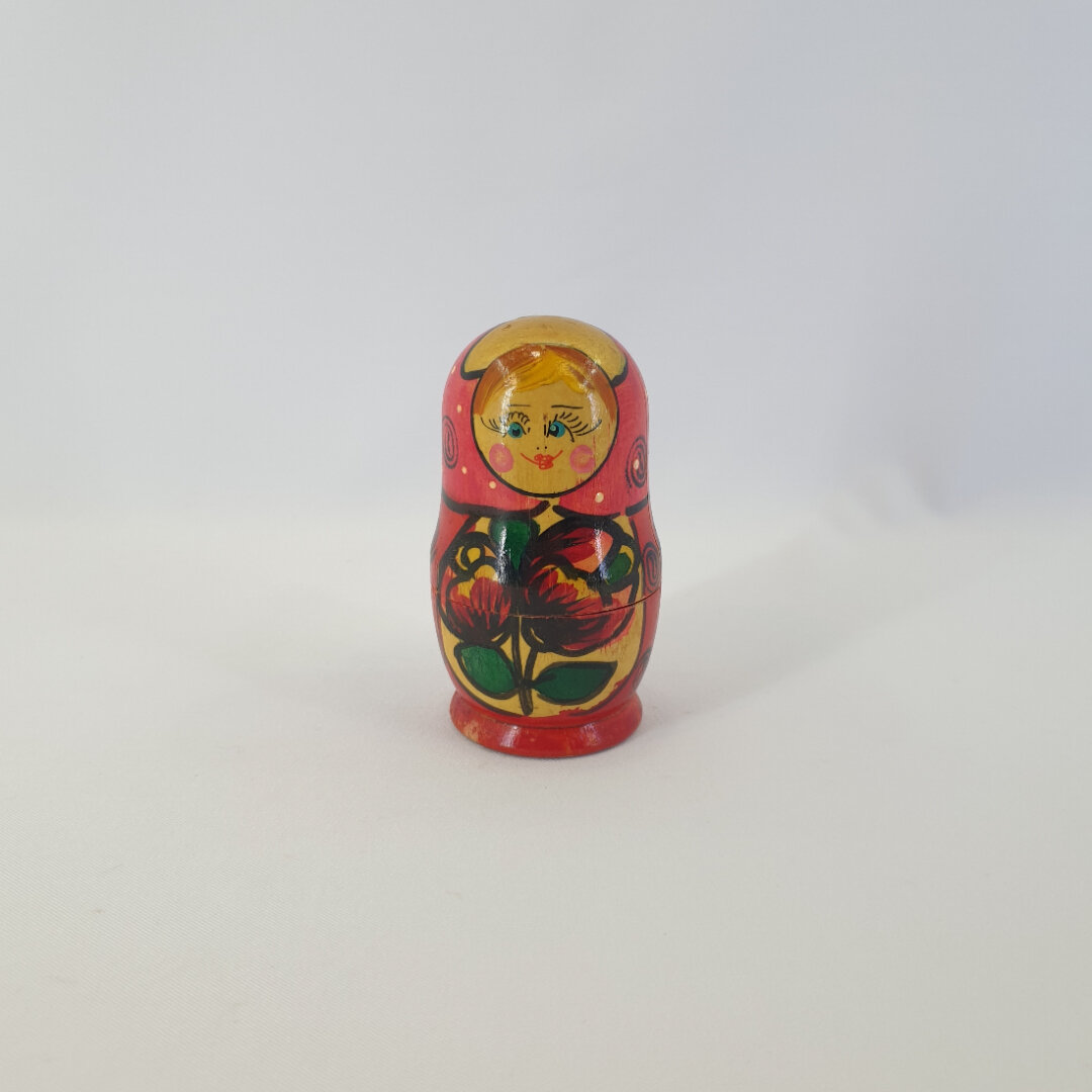 Матрешка, дерево роспись, высота 10 см трещина, винтаж СССР