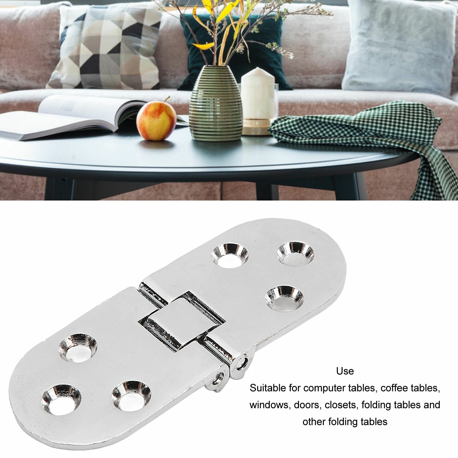 4 комплекта, петля с откидной крышкой на 180 градусов, толщина 0,09 дюйма, металлическая складная петля с откидной крышкой для складного стола, швейная машина, яркий хром