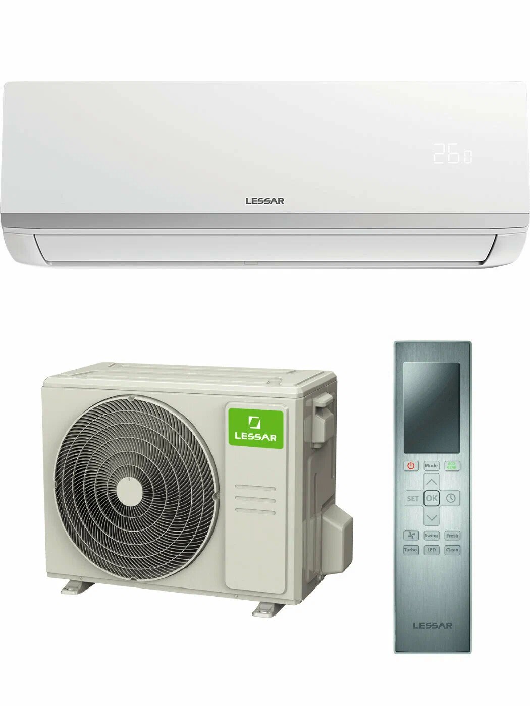 Инверторная сплит-система (Кондиционер) на 26 кв. м. Lessar серии FlexCool New LS-HE09KCE2B/LU-HE09KCE2B
