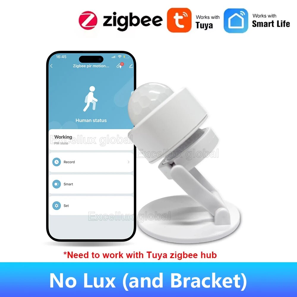Zigbee 3.0 Датчик движения для умного дома No Lux (Bracket)