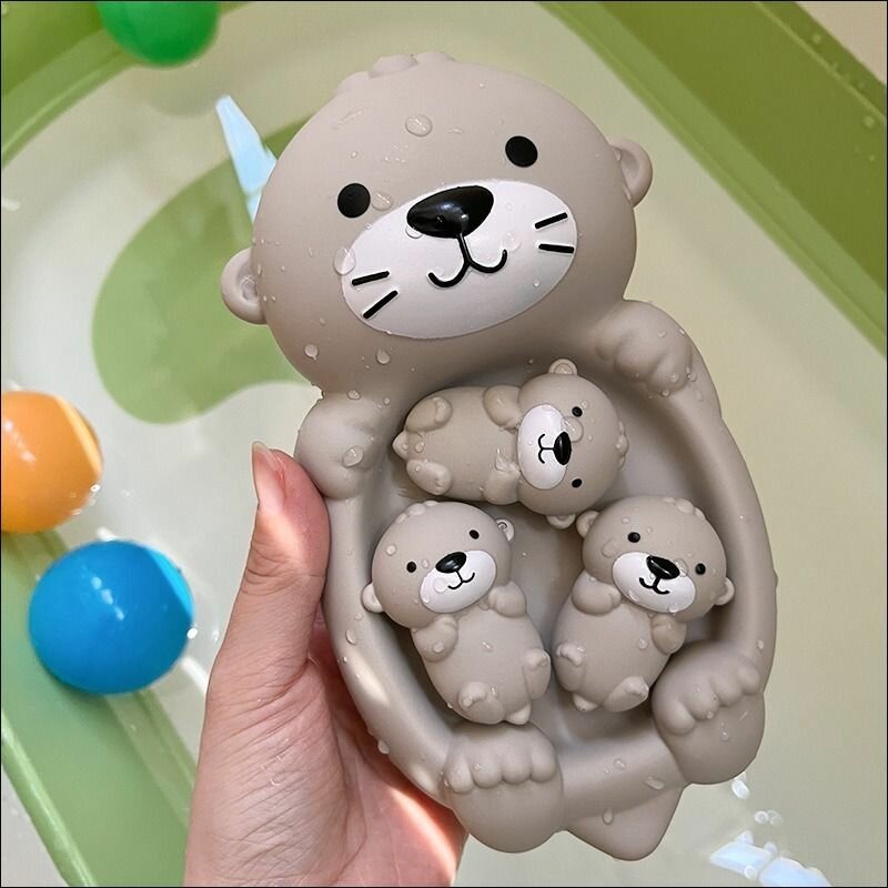 Набор игрушек "Выдра", для купания, развитие моторики, серая
