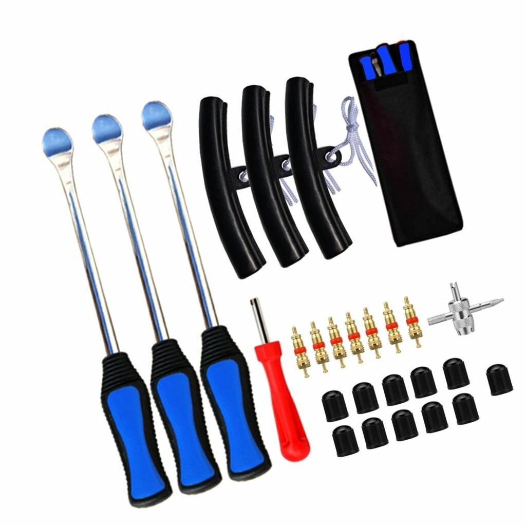 Специнструмент для авто, Многофункциональный рычаг для демонтажа шин мотоцикла-набор с синей ручкой и черным защитным чехлом, 1 комплект