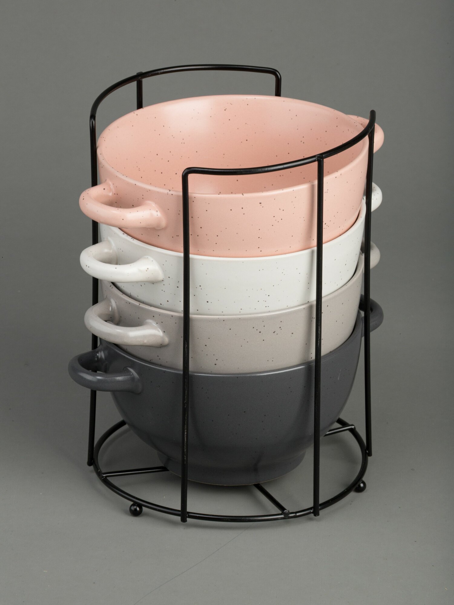 Набор бульонниц на подставке керамических 4 шт Верона, набор супниц