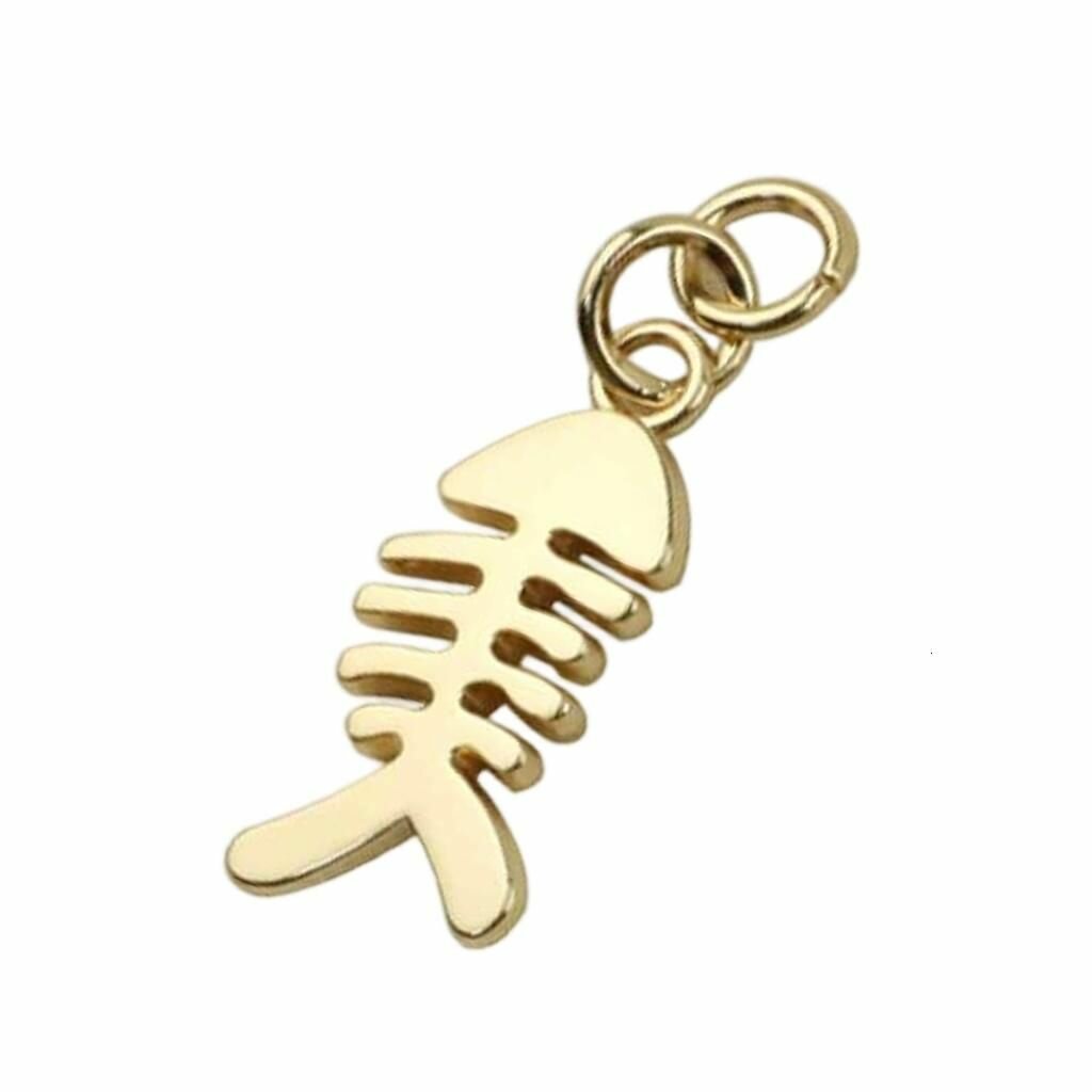 Декор для сумок и рюкзаков, Аксессуары для украшения сумки-шарма в форме рыбьей косточки-светло-золотой