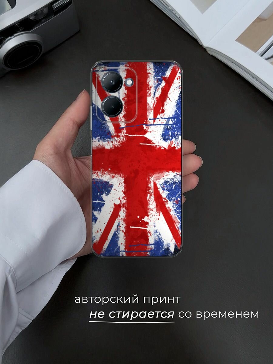 Чехол на Realme C33 / Реалми С33 с принтом "Флаг Великобритании 2" — фото 1
