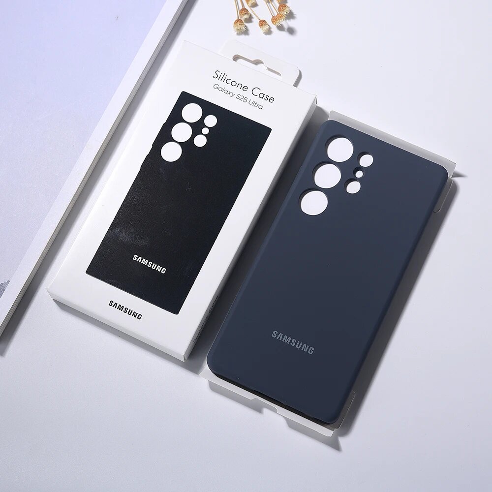 Оригинальный чехол Samsung Galaxy S25 Ultra, черный, силикон