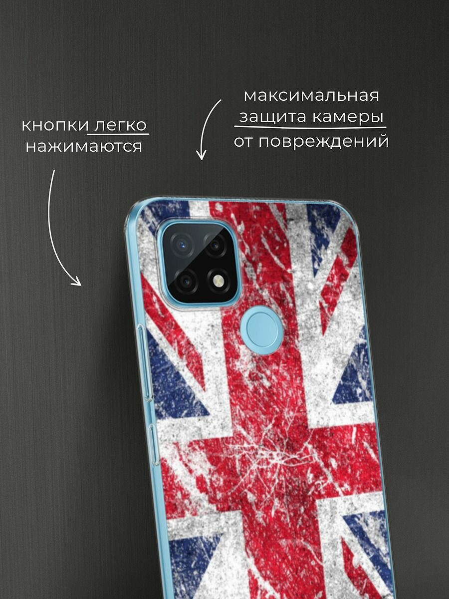 Чехол на Realme C21 / Реалми С21 с принтом "Флаг британский" — фото 1