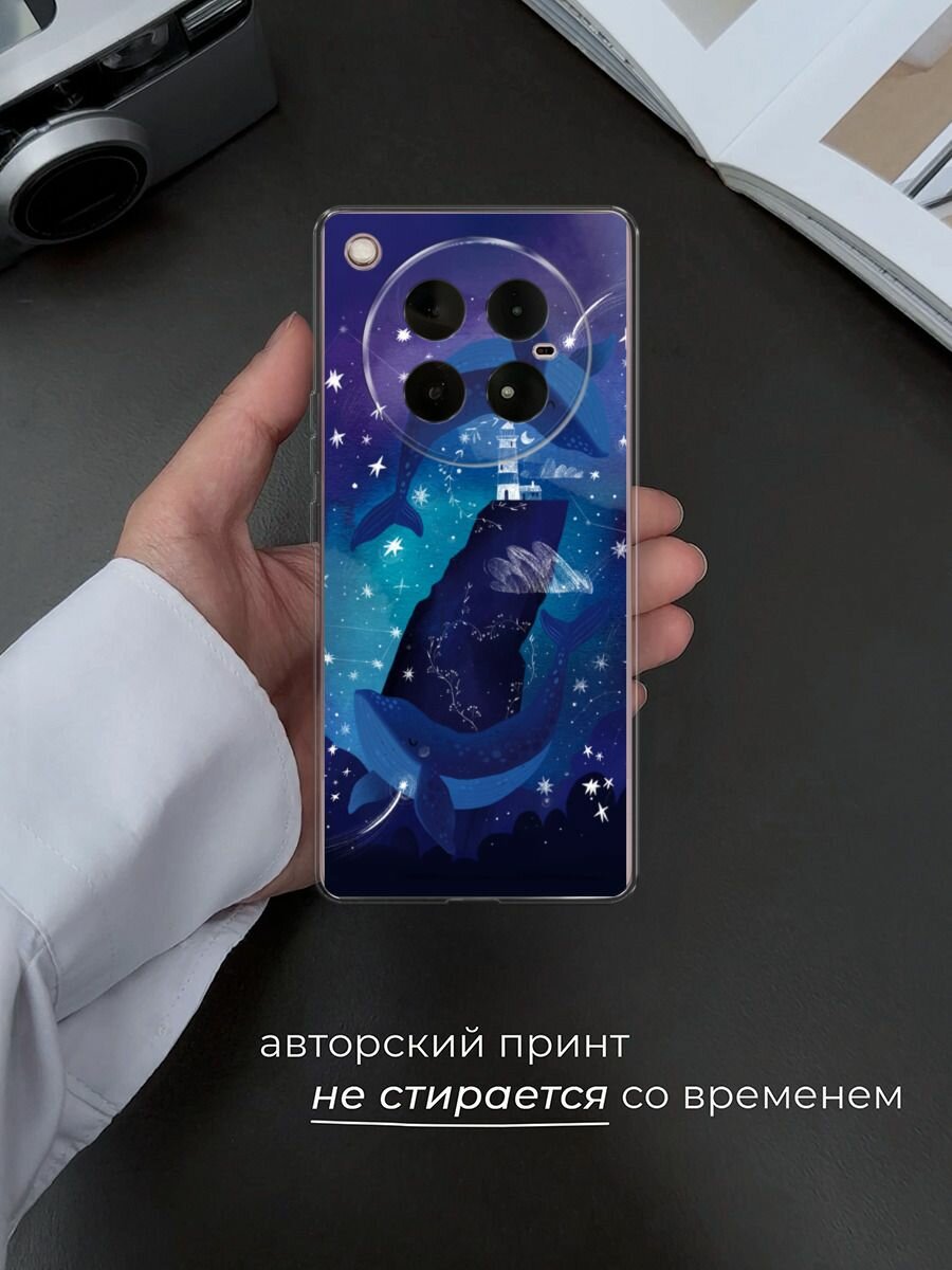 Чехол на Infinix Zero 40 4G / Инфиникс Зеро 40 4G с принтом "Ночные киты" — фото 1