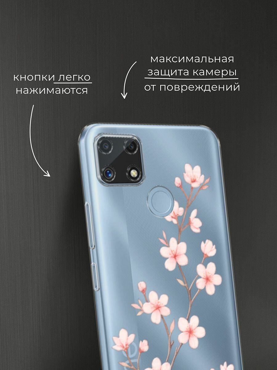 Чехол на Realme C25/C25s / Реалми С25/C25s с принтом "Веточка сакуры 2" — фото 1