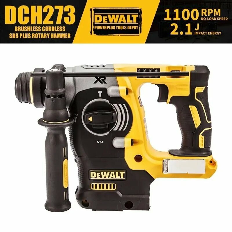 DEWALT DCH273 24MM 1in Бесщеточный аккумуляторный перфоратор SDS PLUS L-образной формы 18 В электроинструмент ударная дрель 4600 ударов в минуту 2,1 Дж