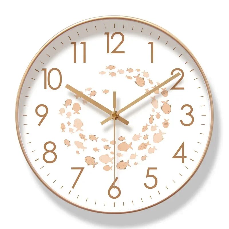 Настенные часы с подводной рыбой 10/12/14 дюймов 6233-gold, 14 дюймов