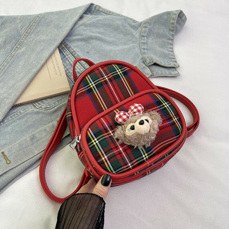 Школьная сумка shelliemay duffy simple plaid canvas с карманом для ежедневного ношения и учебы красный