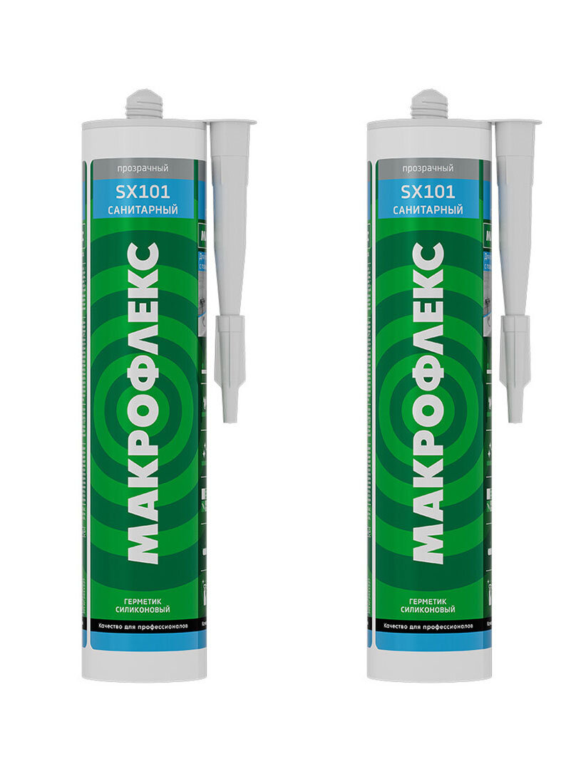 Герметик силиконовый санитарный SX101 прозрачный 290 мл (2 шт.)