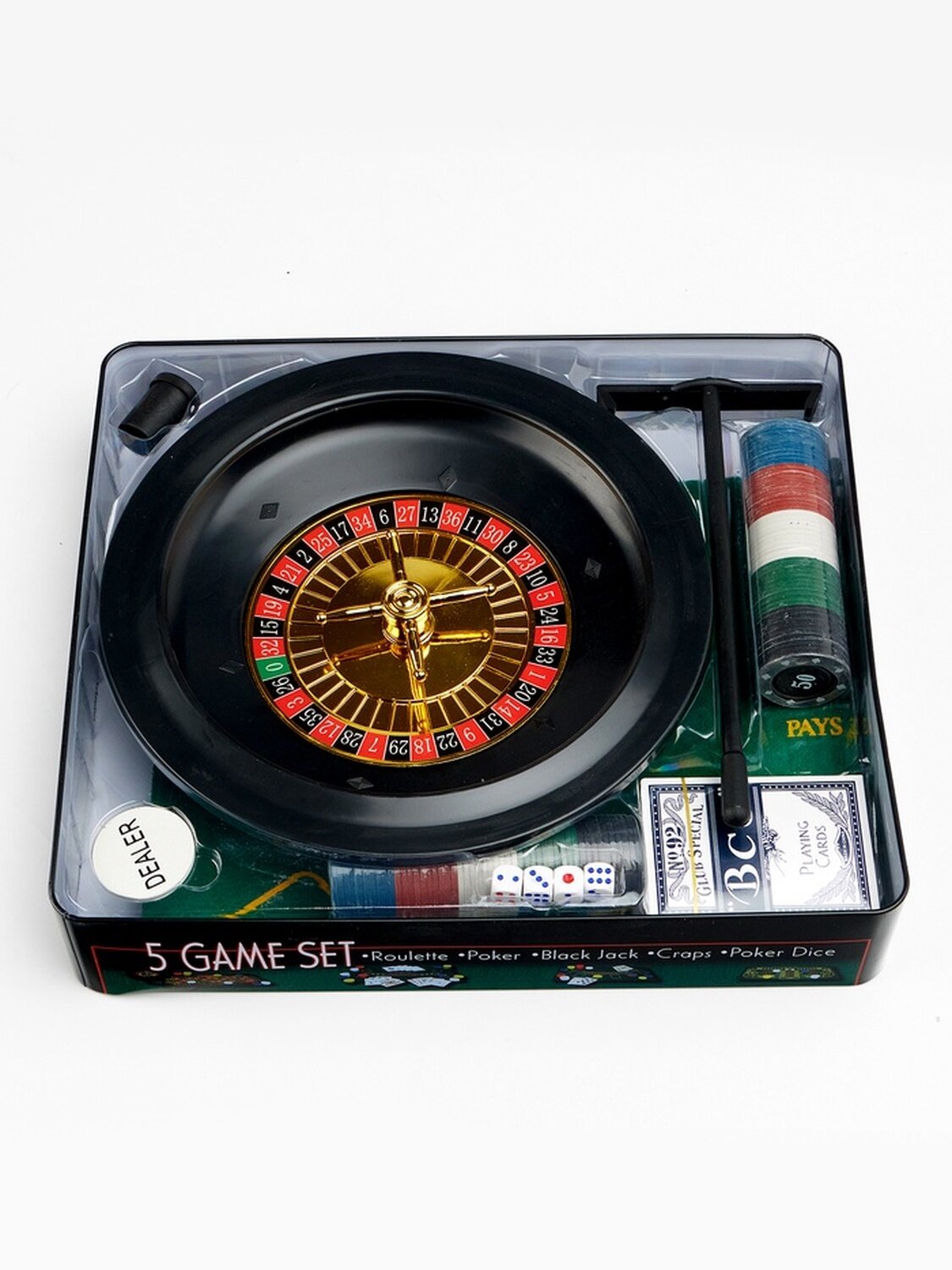 Покер, набор для игры (рулетка, карты 54 шт, фишки с номиналом 100 шт, кубики 4 шт, поле)