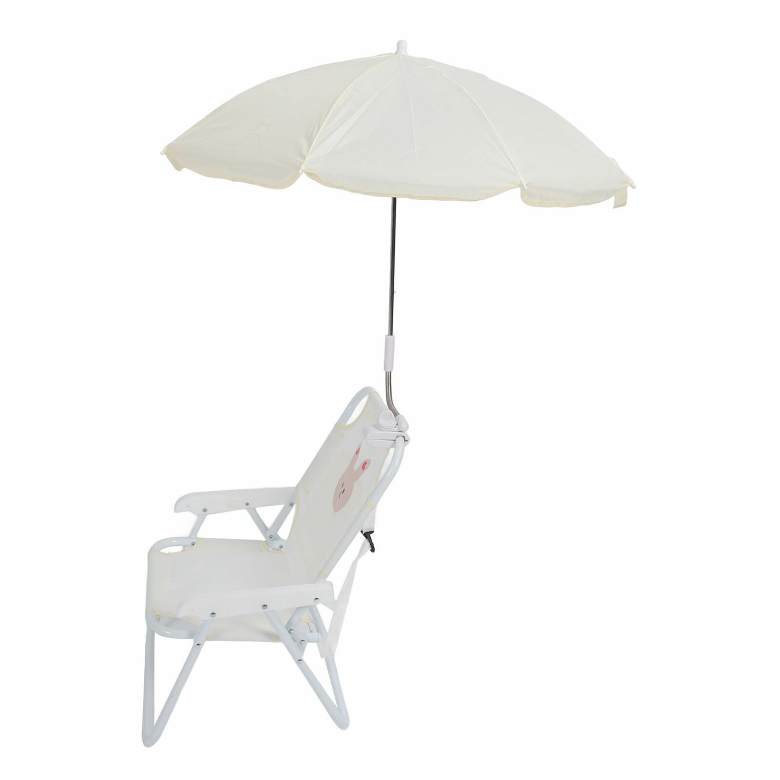 Детское пляжное кресло с зонтом, милый принт мультяшного животного, складное и портативное для активного отдыха на природе, синие кролики