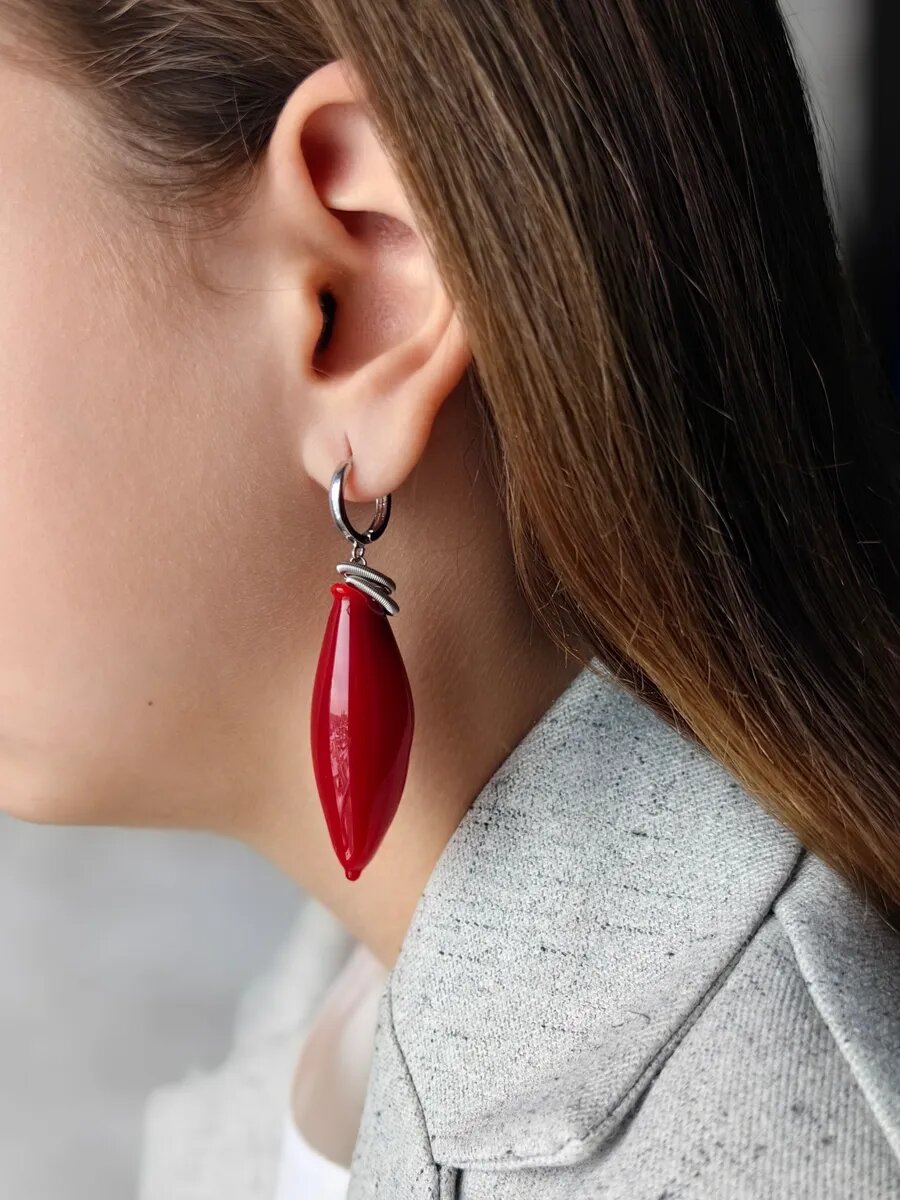 Серьги, стекло, муранское стекло