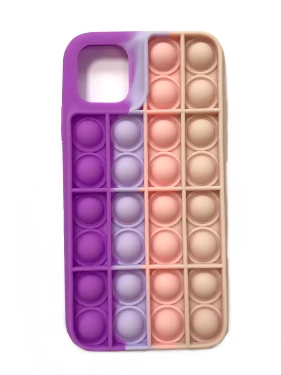 Чехол Антистресс Pop It для iPhone 11 Pro Max (фиолетовый/сиреневый/розовый/светло-розовый)