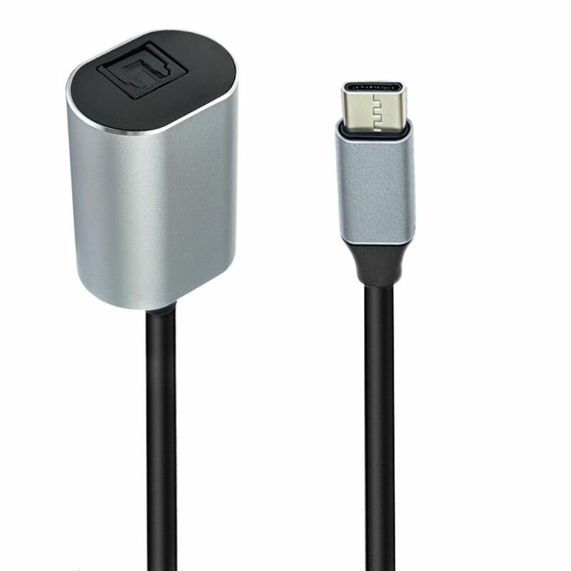 (1 шт.) Кабель USB-C male to TOSLINK optical female в алюминиевом корпусе