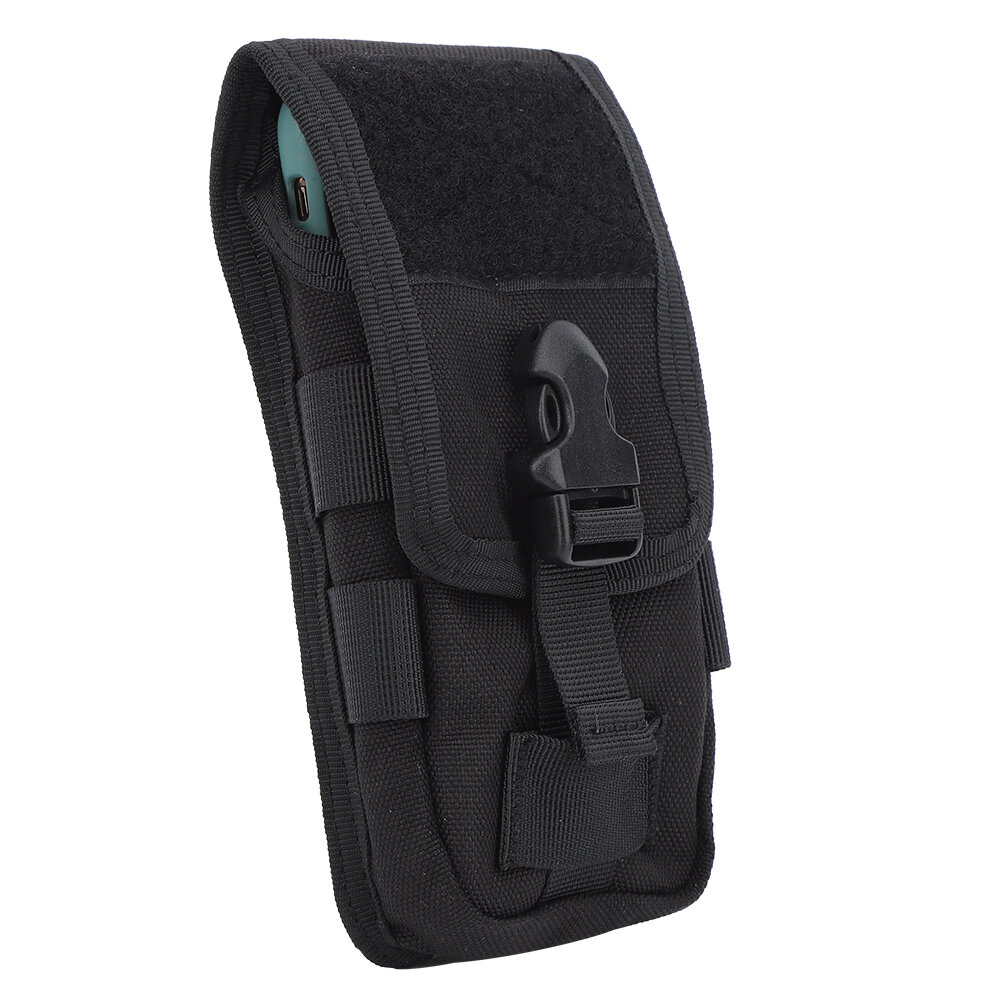 LB-14, двухслойная полиэстеровая сумка 1000D, уличная подвесная сумка для мобильного телефона, тактическая многофункциональная поясная сумка EDC, черная, 4 дюйма