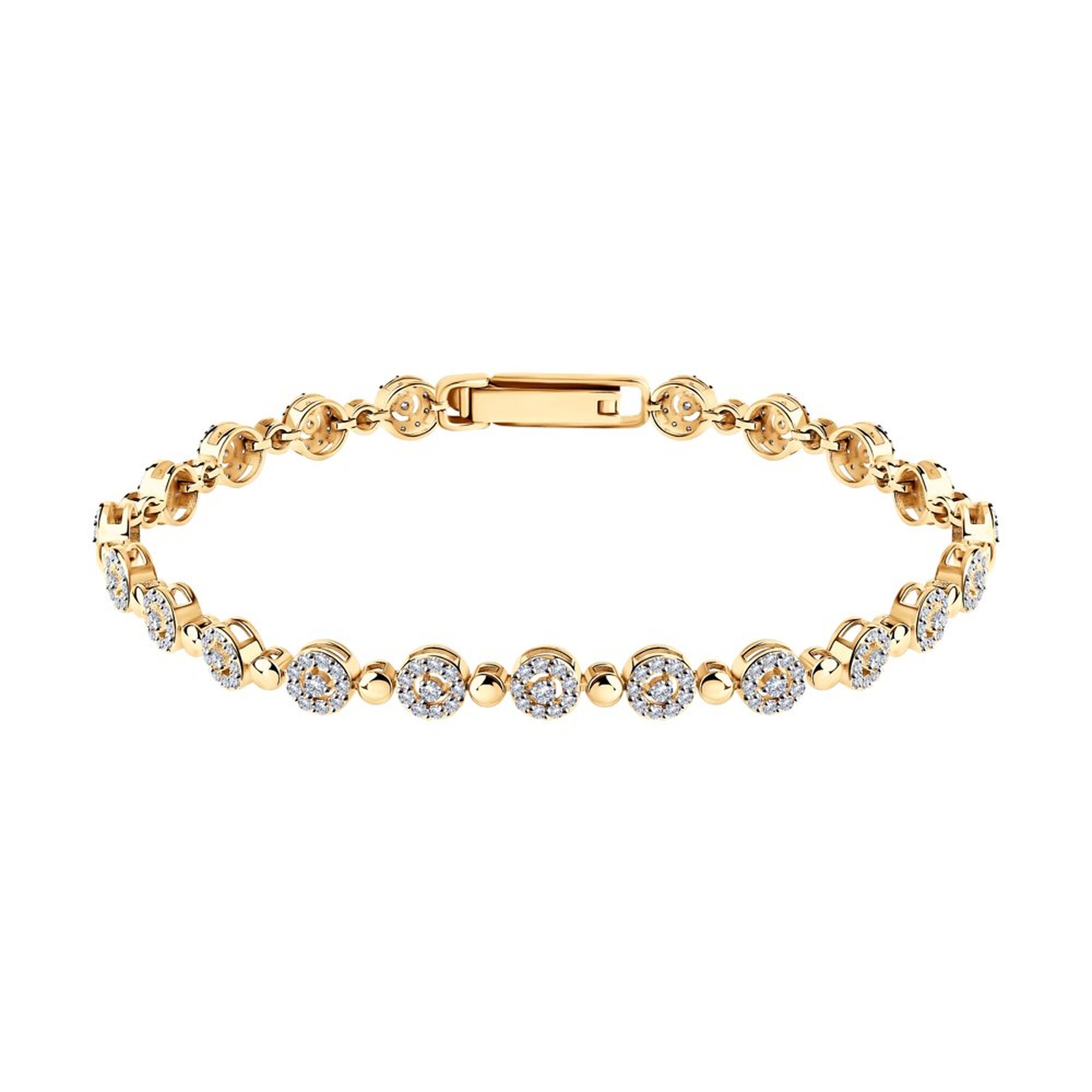 Браслет, красное золото, 585 проба, бриллиант