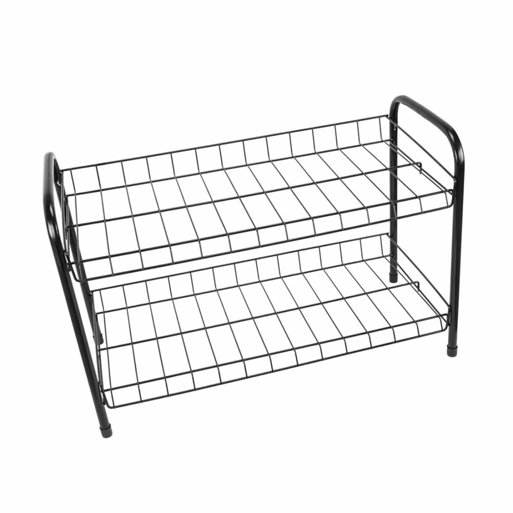 Этажерка для обуви металлическая ЭТ3, 66х28х44 см 2 полки черная