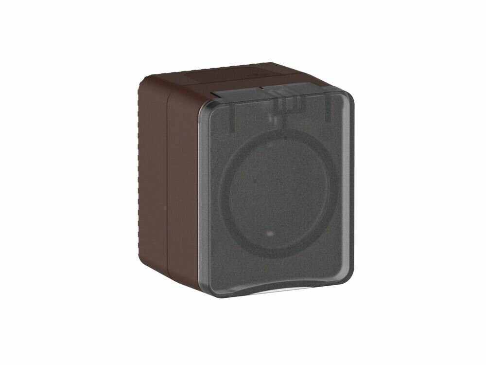 Розетка 1-ая с/з со шторками IP54 16А 250В коричневый Profi54 AtlasDesign ATN546045