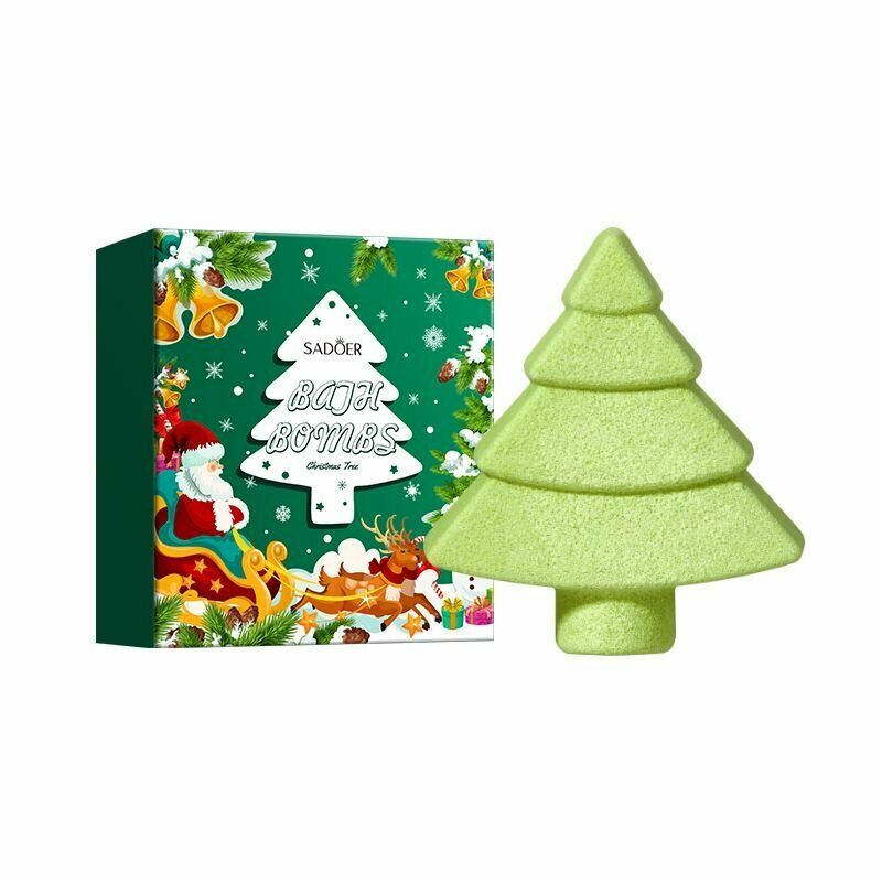 Новогодняя бомбочка для ванны SADOER с ароматерапией шипучая и очищающая