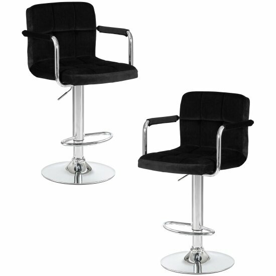 Стул барный Dobrin KRUGER ARM (черный велюр (MJ9-101))(2 шт/уп)