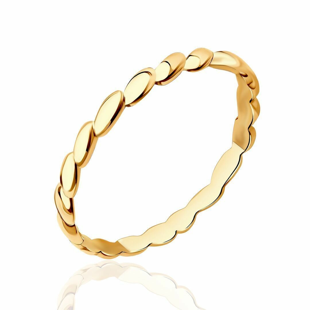 Кольцо тонкое, красное золото, 585 проба