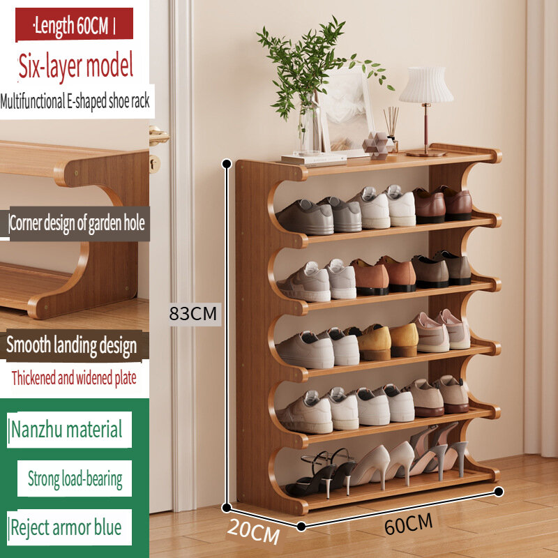 Многоярусная бамбуковая обувница STEADY — Компактная и вместительная полка для обуви с верхней полкой для мелочей