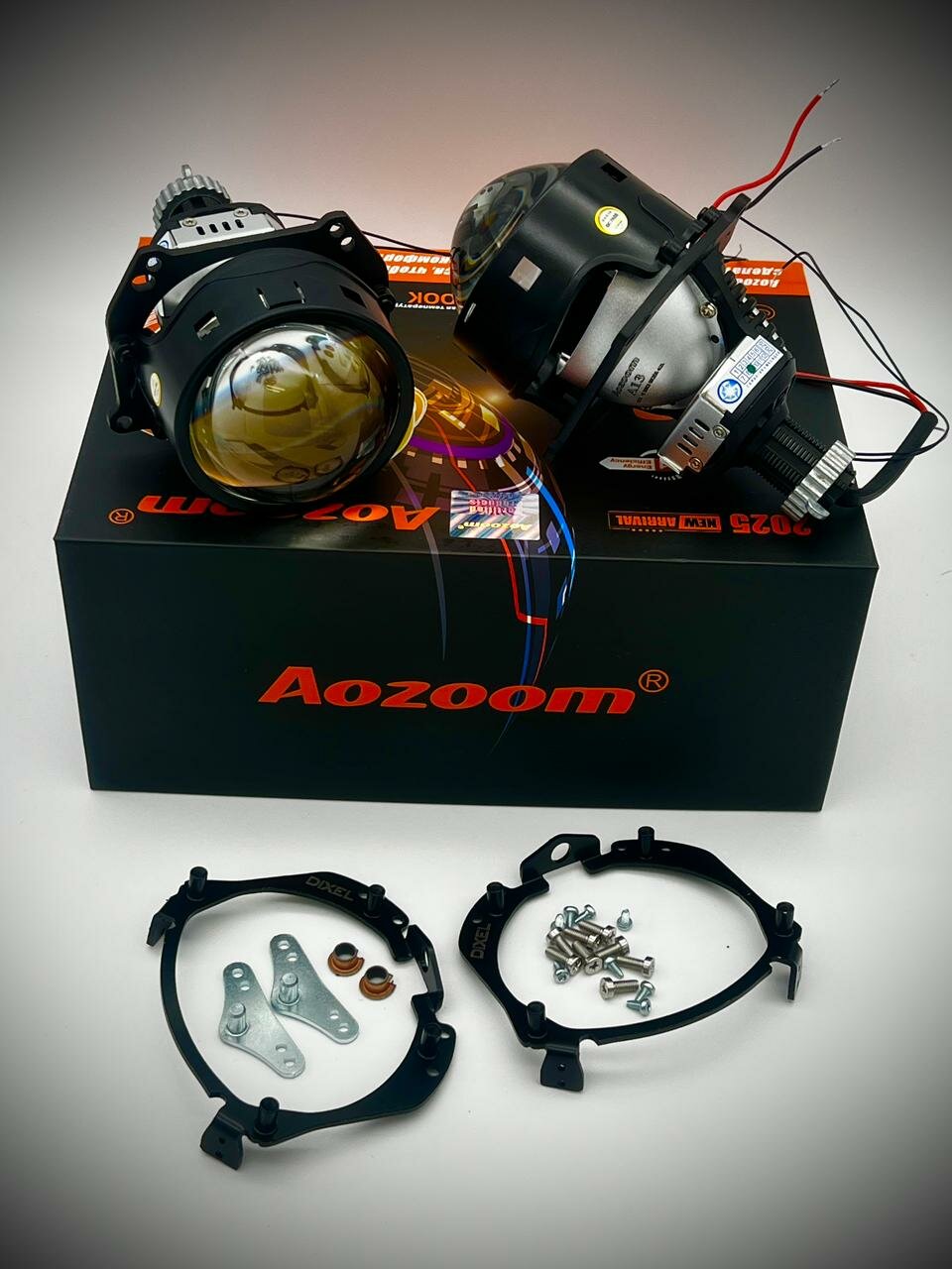 Би лед линзы Aozoom для Audi A8 D3 2005-2010 с AFS / Светодиодные линзы Аозум для адаптивных фар на Ауди А8 Д3