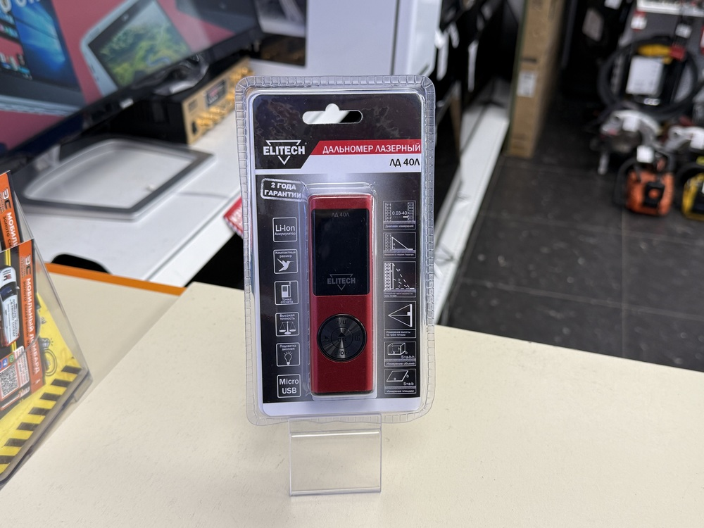 Дальномер лазерный Elitech ЛД40Л, 40 м