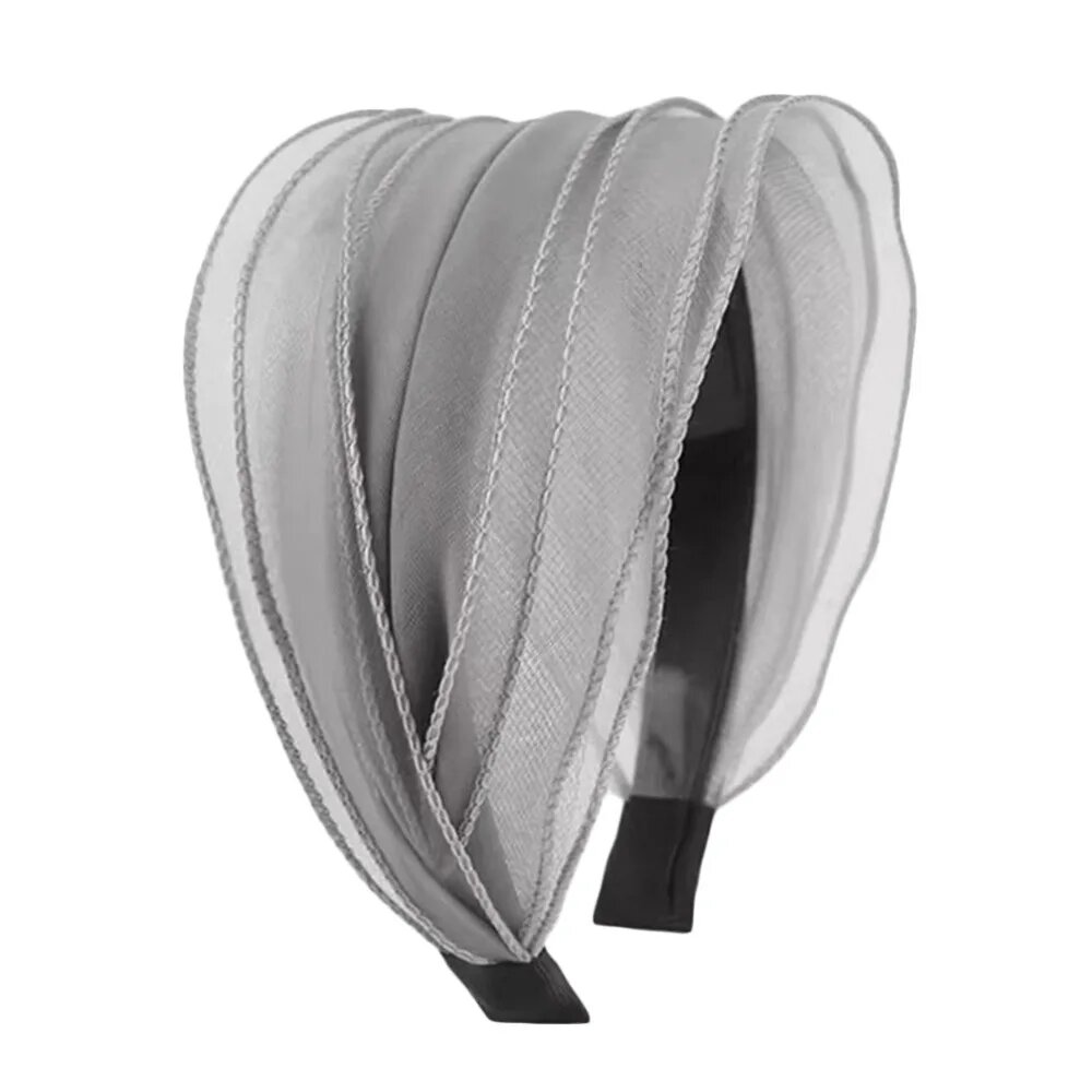 Обруч для волос с кружевом Light grey